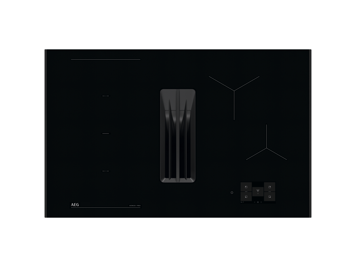 AEG 9000 NCU84F43AB 80cm Hob with Extraction Black | Magnet