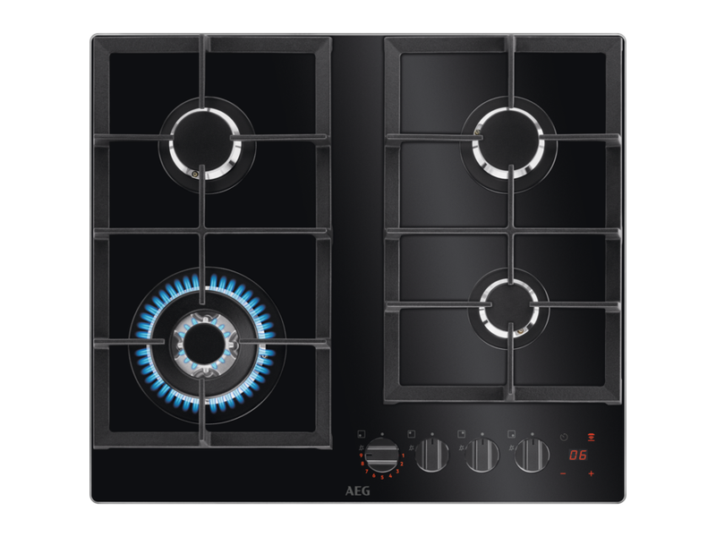 AEG HKB64450NB Gas on Glass Hob Black | Magnet