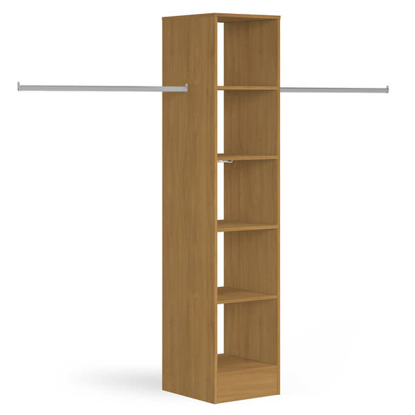Shelf Tower With 2 Hangers, Oak 450mm