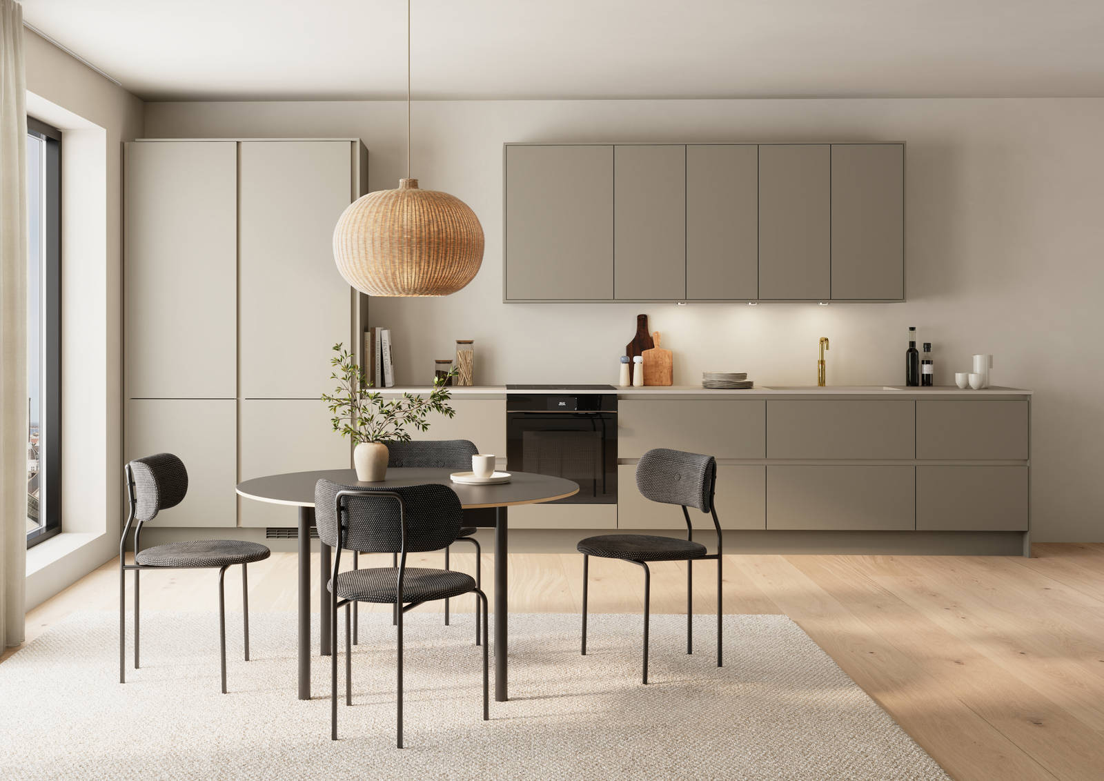 Grebsfrit køkken: Køkken uden greb i stilrent design | INVITA